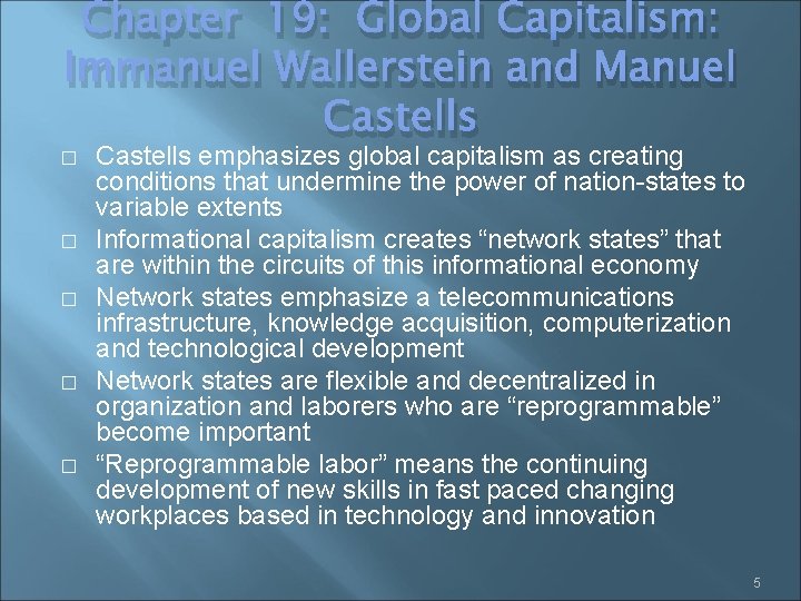 Chapter 18 From Nation to Global Order David