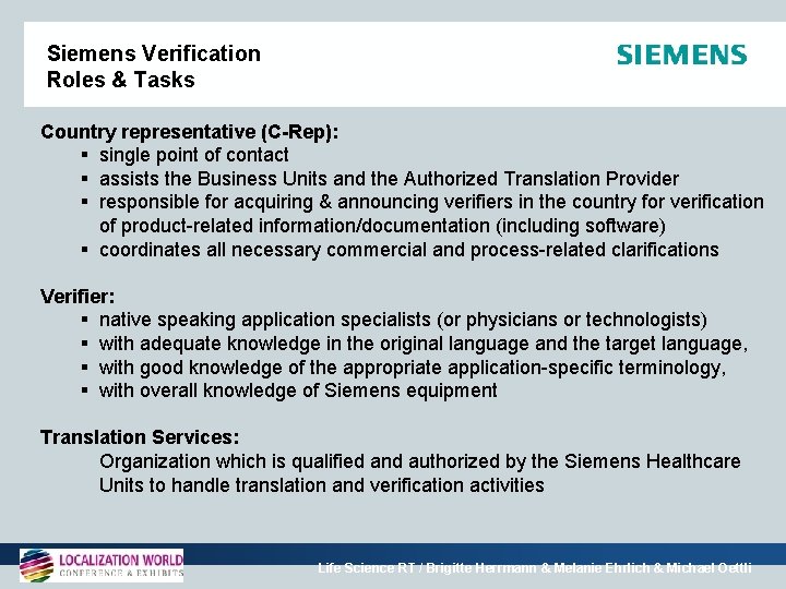 C 2 Localization Core Competencies Webbased InCountryReview Siemens