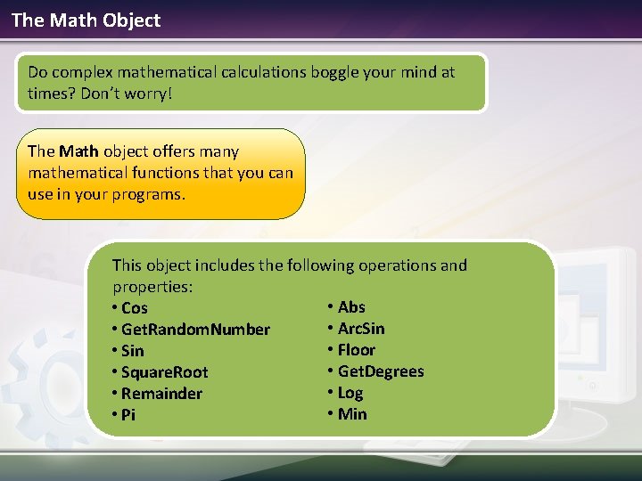 Microsoft Small Basic The Math Object Estimated time