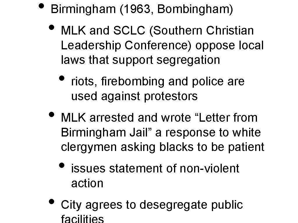 Civil Rights Movement Part II 1960s The Freedom