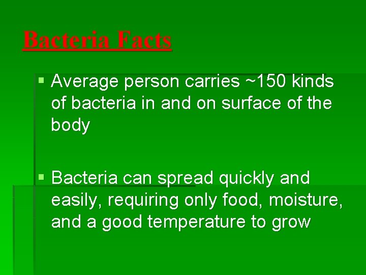 FOOD SAFETY Need to Knows F B I