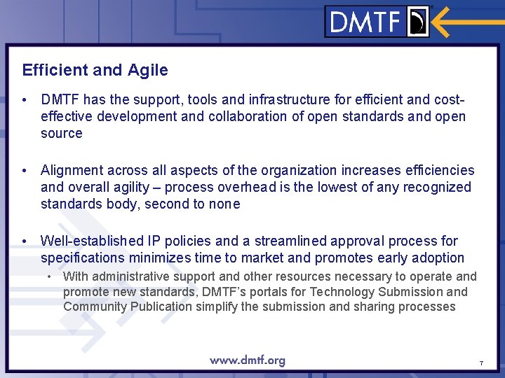 DMTF Overview Executive Summary WHO Led by innovative