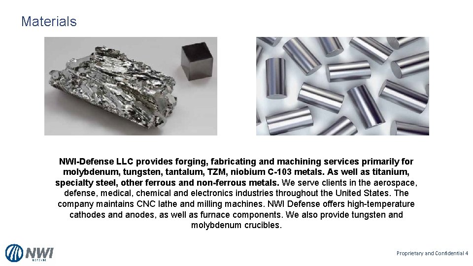 NWI Defense Capability Overview Albany Oregon February 2021