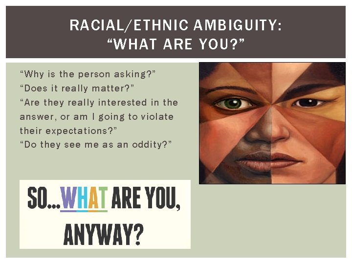 COUNSELING INDIVIDUALS OF MULTIRACIAL DESCENT Allison Barker COUNSELING