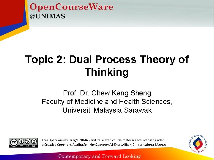 Topic 2 Dual Process Theory of Thinking Prof