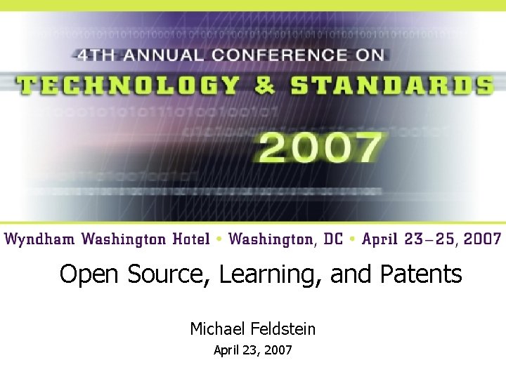 Open Source Learning and Patents Michael Feldstein April