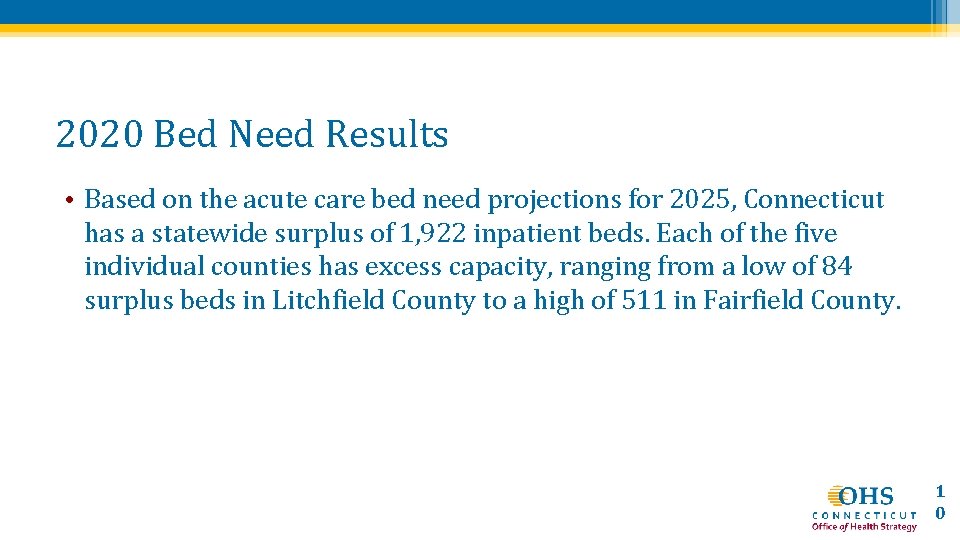 Bed Need Methodology Presented by Brian Carney Hanna