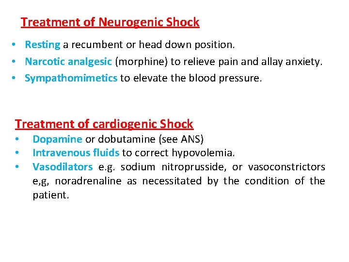 Shock Shock A broad term that describes a