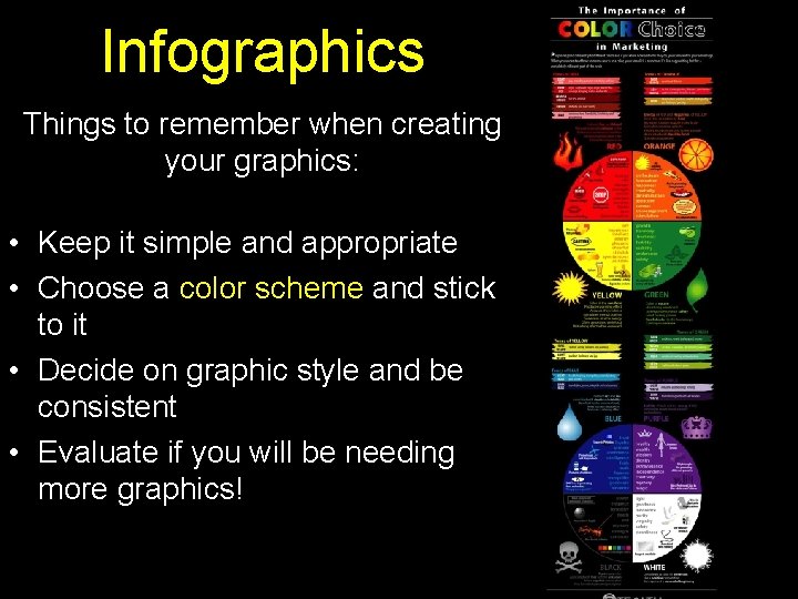 Infographics You will be creating an infographic that