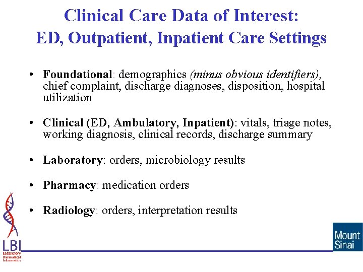 BiosurveillanceBio Sense Evaluation Project Overview of State Assessments
