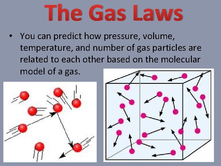 The Gas Laws You can predict how pressure