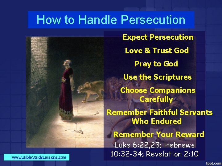 How to Handle Persecution www Bible Study Lessons