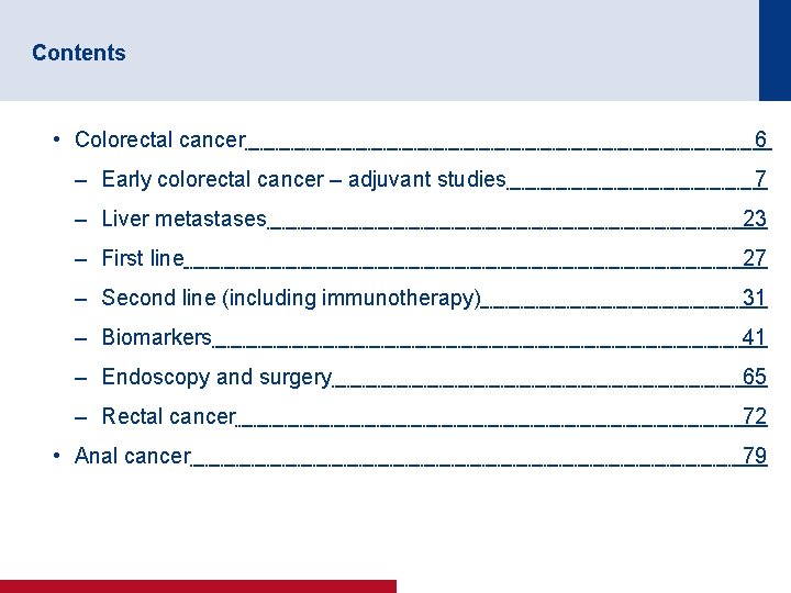 GI SLIDE DECK 2016 Selected abstracts on Colorectal