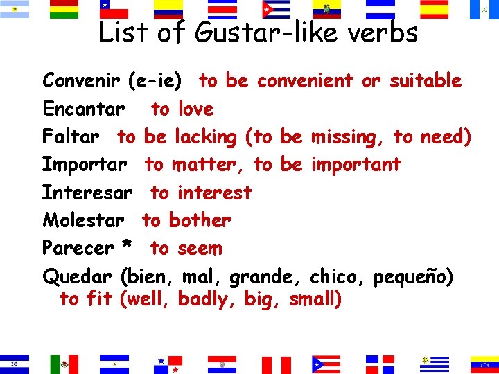 Los Verbos como GUSTAR w I O clarifiers