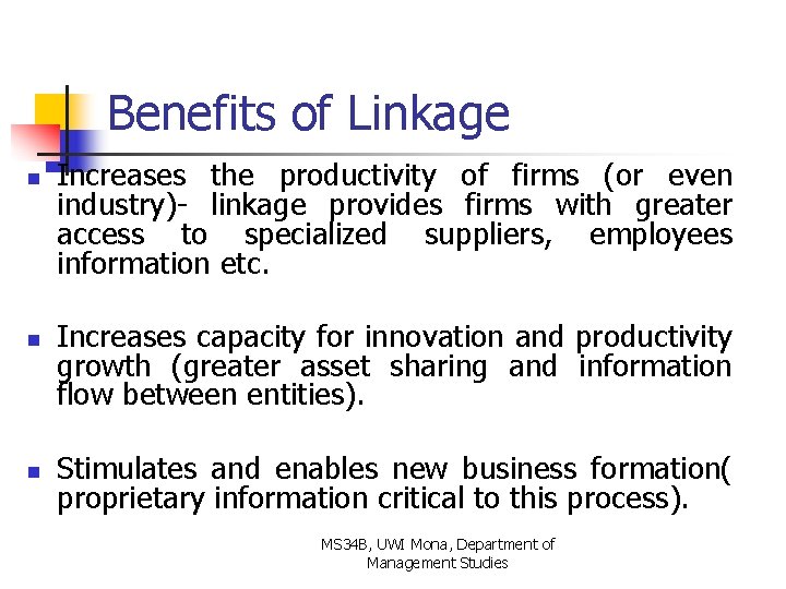 International Management MS 34 B Business Linkage Creation