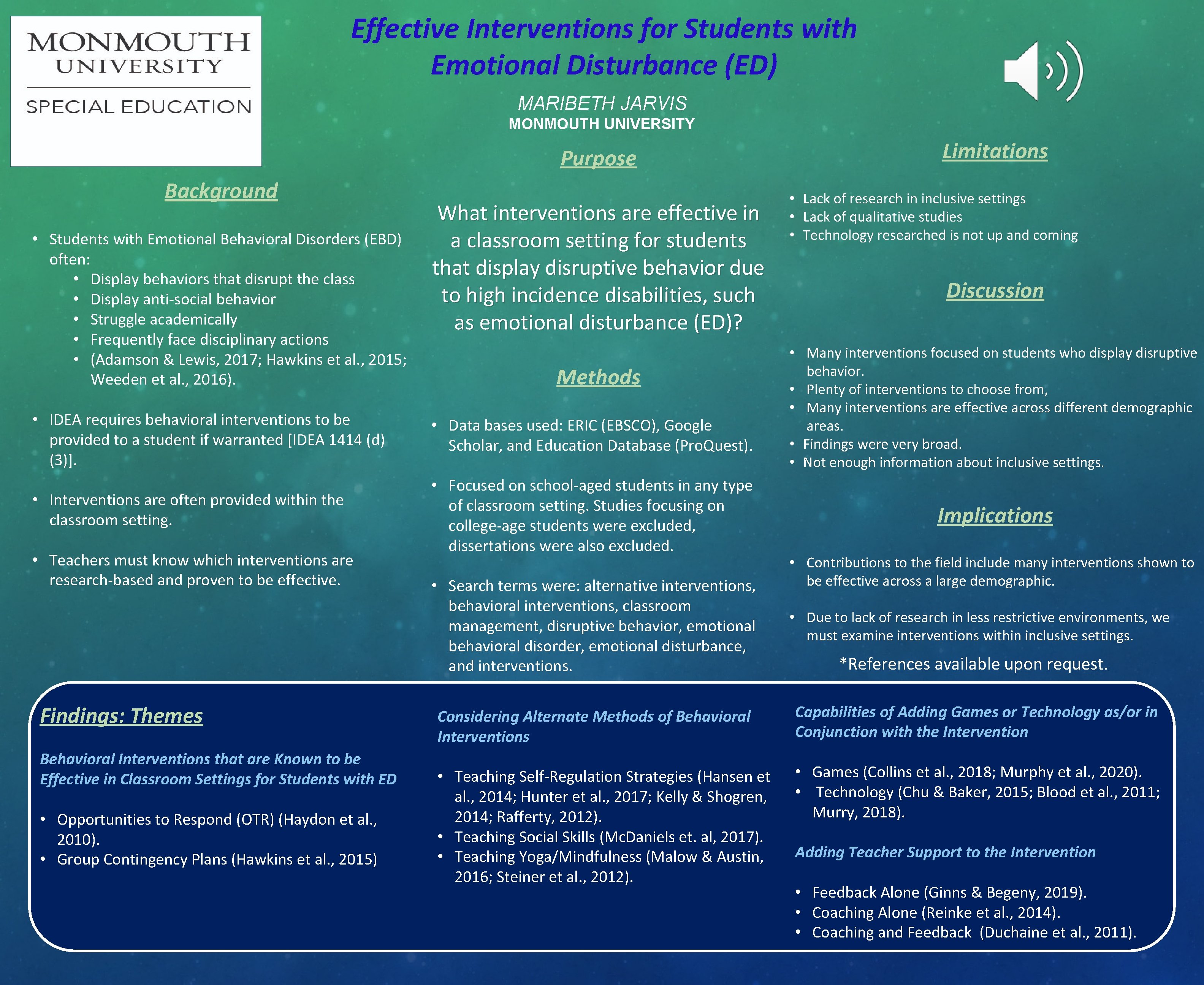 Effective Interventions for Students with Emotional Disturbance ED