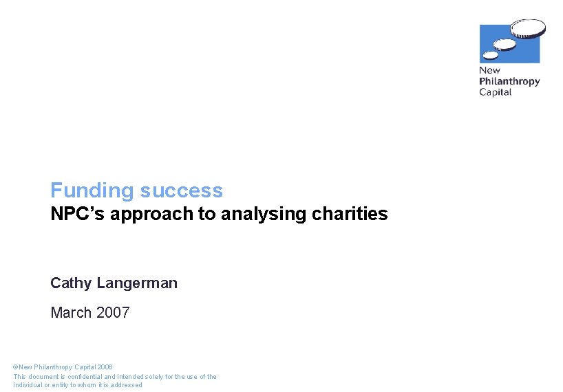 Funding success NPCs approach to analysing charities Cathy