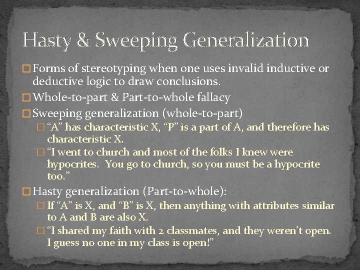 Logical Reasoning Thinking Tentmakers VA Beach February 2011
