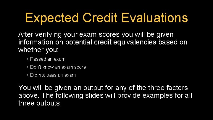 University of Central Florida Expected Credit Evaluation Form