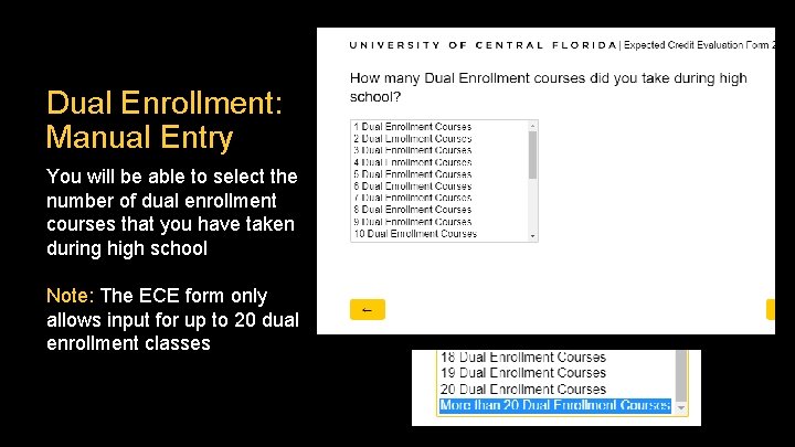 University of Central Florida Expected Credit Evaluation Form