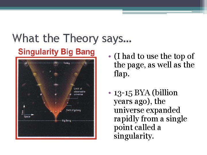 The Big Bang Model The most widely accepted