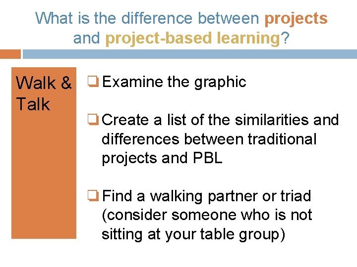 PROJECT BASED LEARNING What is PBL Driving Question