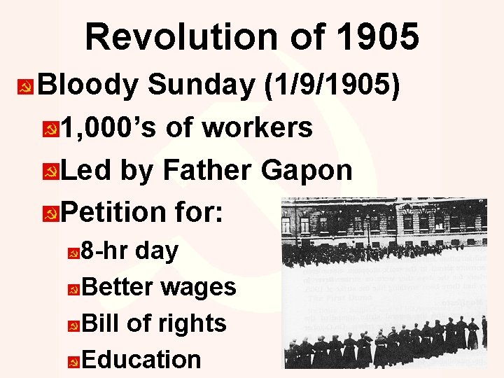 RUSSIAN REVOLUTION Economic Background Political Background The Revolutions