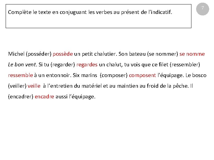 Fichier de conjugaison prsent de lindicatif Correction 1