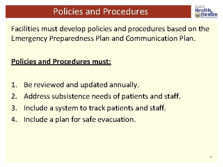 Emergency Preparedness Requirements PJ Cooper Life Safety Program