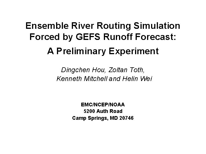 Ensemble River Routing Simulation Forced by GEFS Runoff