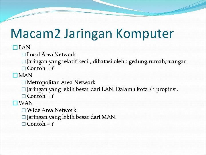 Jaringan komputer session 1 o Introduction o Definisi