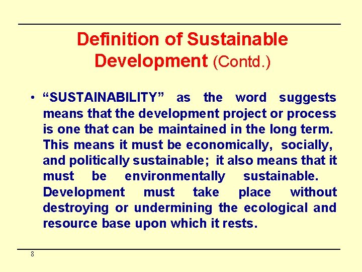 Sustainable Development A Context Direction 1 Sustainable Development