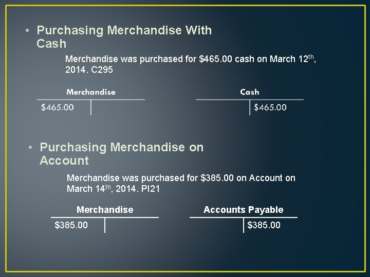 The Accounting Cycle for a Merchandising Business Step