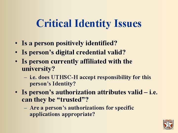Identity Management What is it Why Responsibilities Bill
