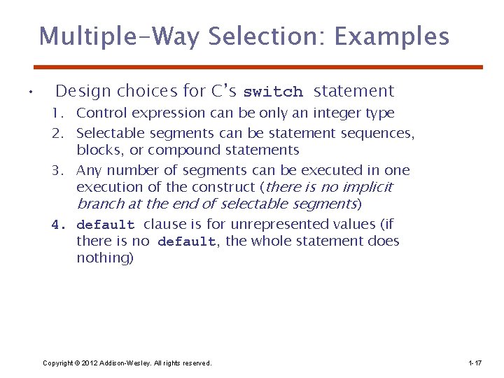 Chapter 8 StatementLevel Control Structures Chapter 8 Topics