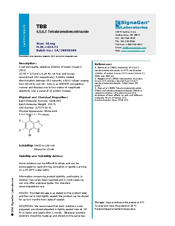 Cat PKITBB010 TBB 4 5 6 7 Tetrabromobenzotriazole