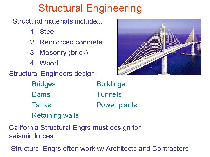 Civil Engineering About 8 Different Subsets 1 Structures