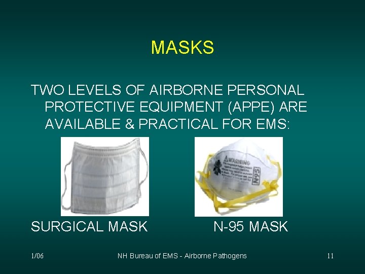 ENHANCING PERSONAL PROTECTION AGAINST AIRBORNE PATHOGENS N H