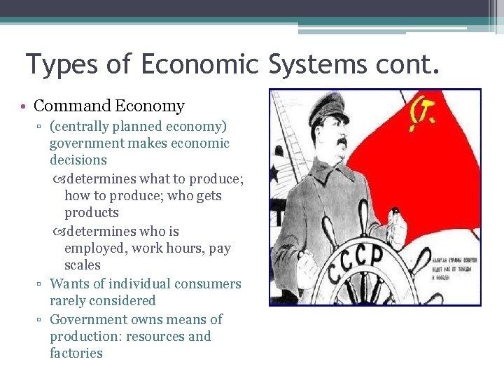 Economic Systems Chapter 2 Types of Economic Systems