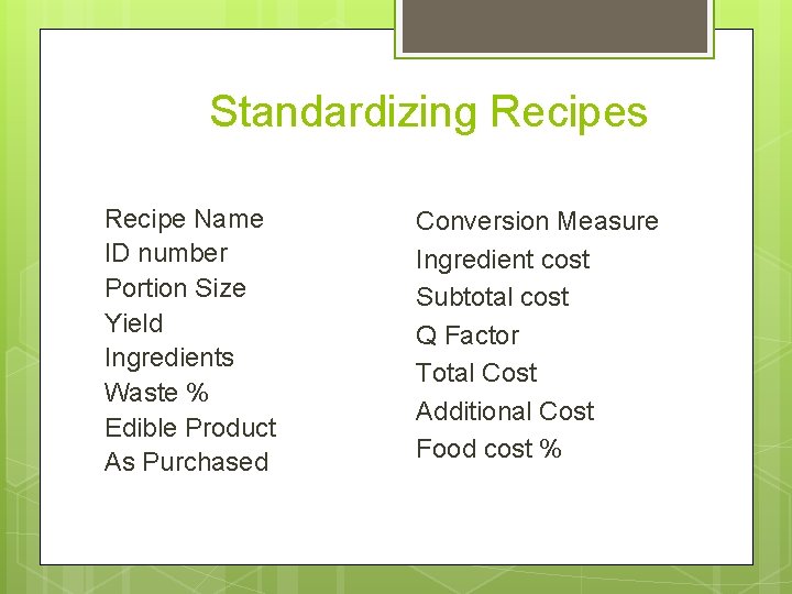 Costs of a Food service Operation Expenses Labor