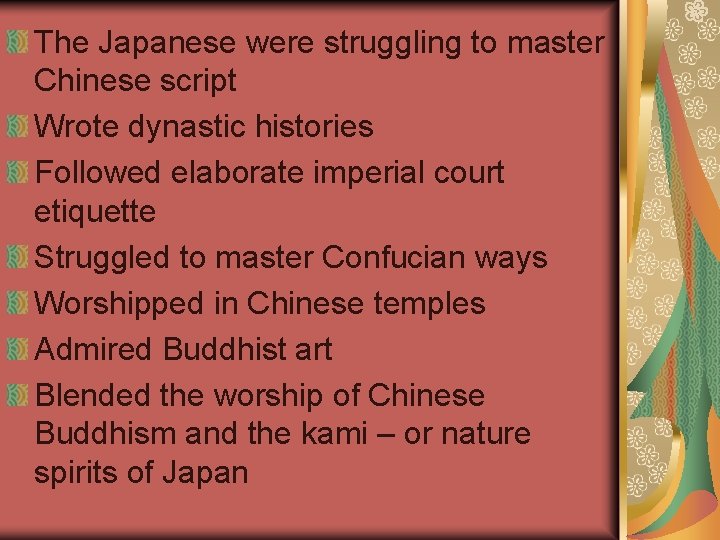 The Spread of Chinese Civilization Japan Chinese influence