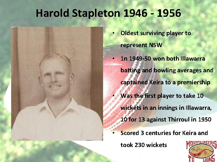 Keira Cricket Club Team of the Century 1861