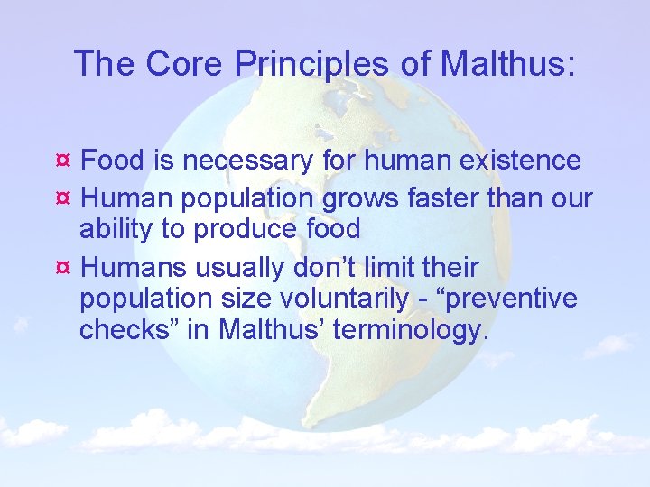 Population theories Malthus Boserup and the Club of