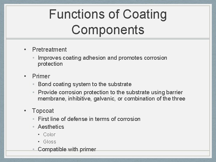 Introduction to Corrosion Control and Coatings and Coating
