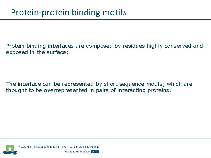 Identification of proteinprotein binding motifs Felipe Leal Valentim