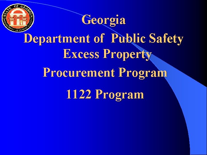 Georgia Department of Public Safety Excess Property Procurement