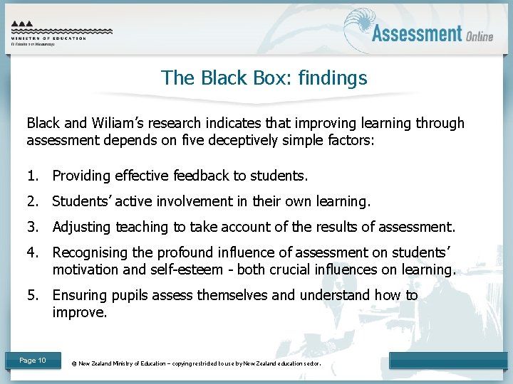 Exploring assessment for learning Page 1 New Zealand