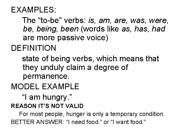 TO BE VERBS WHO CAN NAME SOME WHY