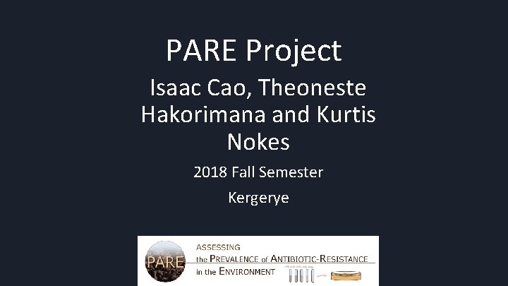 PARE Project Isaac Cao Theoneste Hakorimana and Kurtis