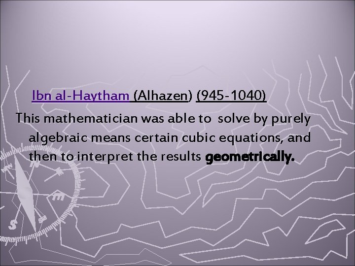 geometric method for solving equations Mesopotamia Persia Ancient